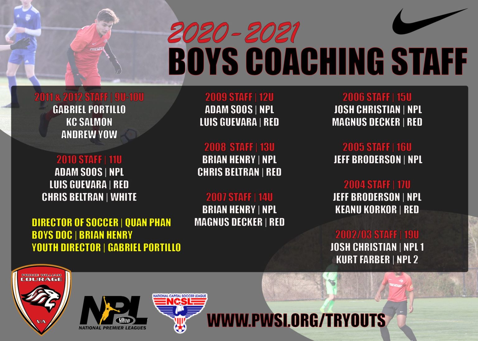 PWSI Courage announce boys and girls coaching staffs for 2020-2021 ...