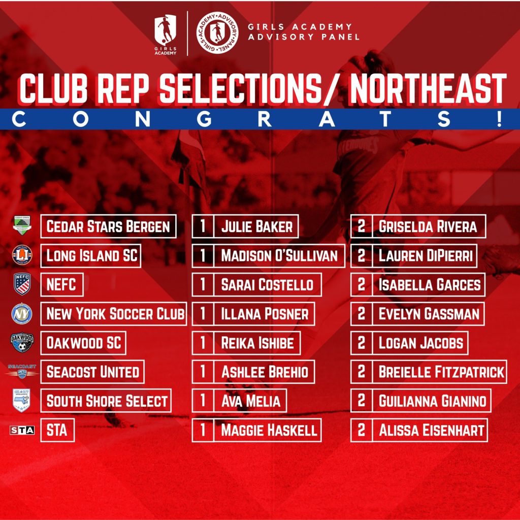 Girls Academy announces Club and Team Reps for player-led board ...