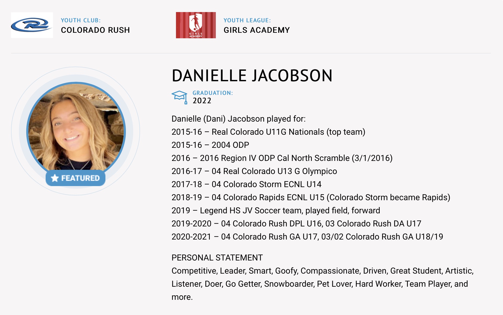 Danielle Jacobson - SoccerWire