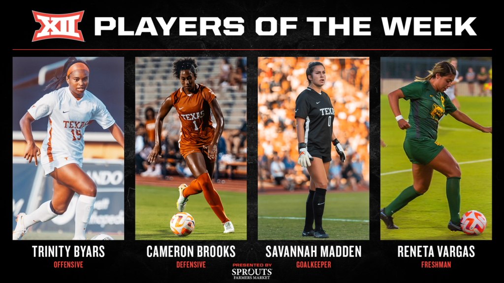 Texas players dominate Big 12 weekly honors as Trinity Byars shines ...