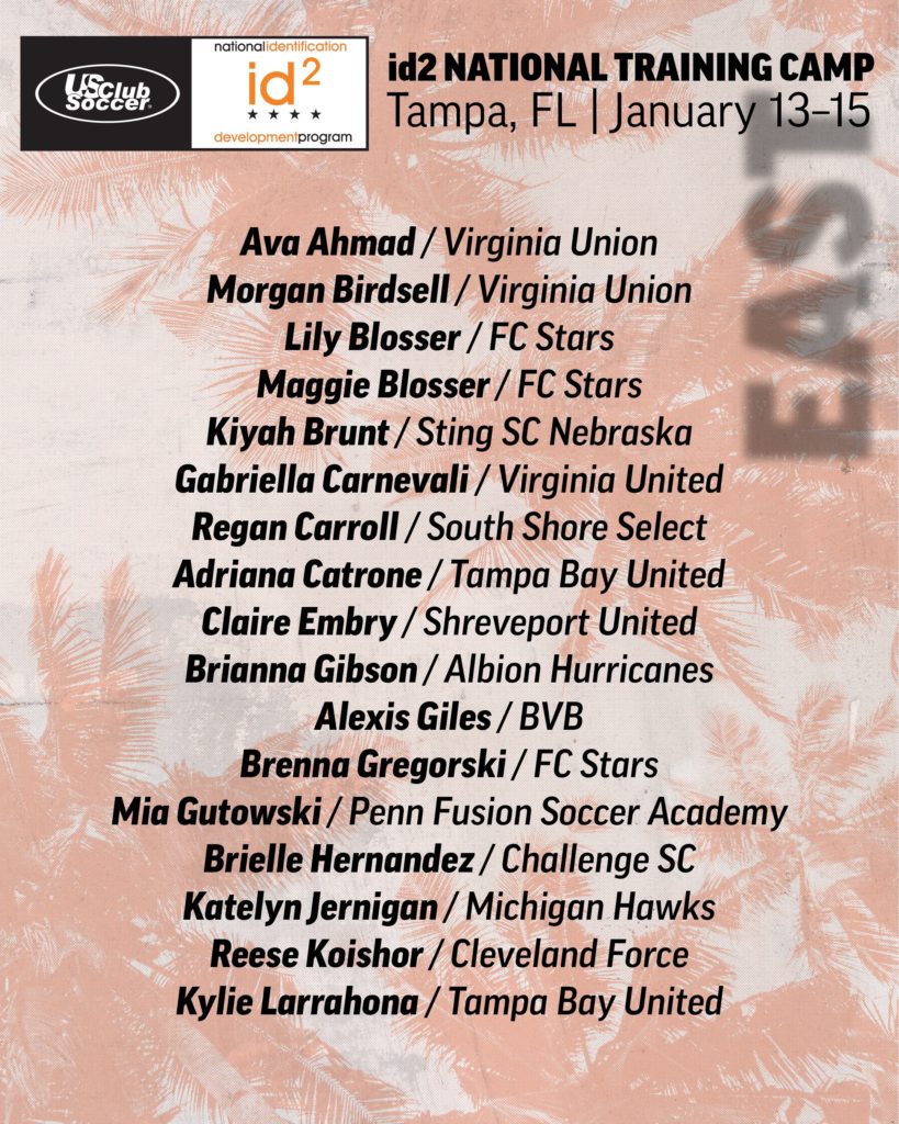 US Club Soccer announces Boys and Girls rosters for id2 National ...