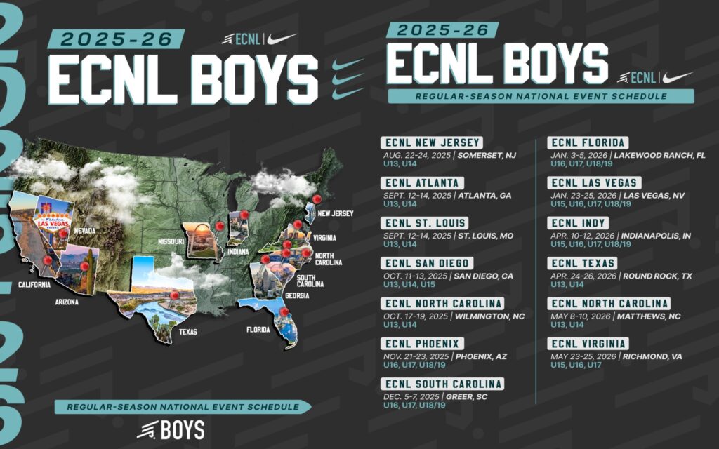 ECNL National Event schedule released for 2025-26 season - SoccerWire