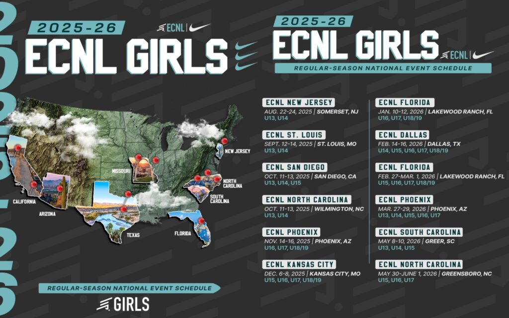 ECNL National Event schedule released for 2025-26 season - SoccerWire